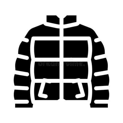 Puffy Jacket Outerwear Female Glyph Icon Vector Illustration Stock Vector Illustration Of