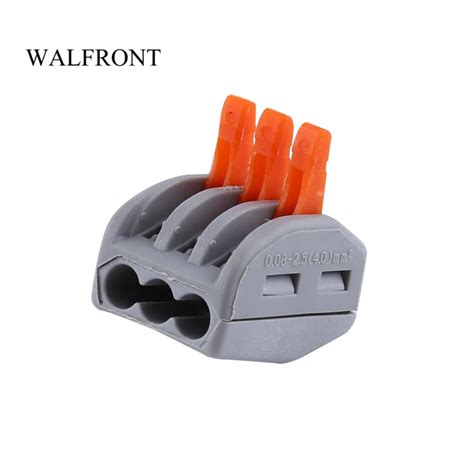 Aliexpress Com Buy Walfront Pcs Lot Way Reusable Spring Lever Terminal Block Electric
