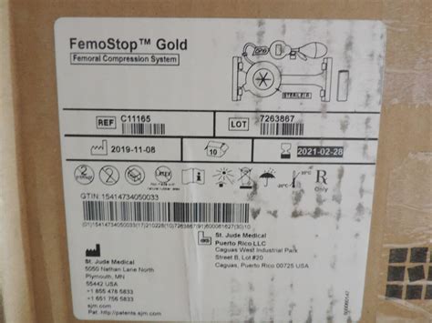 New St Jude C11165 Femostop Gold Femoral Compression System Box Of 10