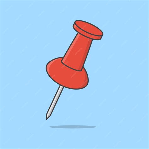 Premium Vector Push Pin Cartoon Vector Illustration Thumbtacks Flat