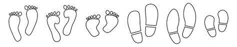 발자국 아이콘을 설정합니다 흰색 배경에 검은색으로 된 다양한 인간 발자국 개념에 대한 스톡 벡터 아트 및 기타 이미지 개념 개체 그룹 걷기 Istock