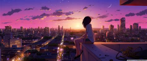 Lo Fi City Background 4k Uhd Wallpaper For Ultrahd Desktop And Tv