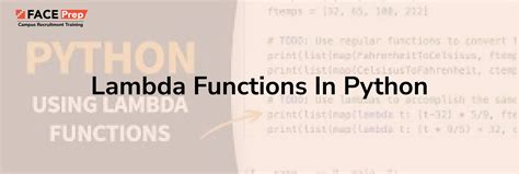 Lambda Functions in Python: A Complete Guide | FACE Prep