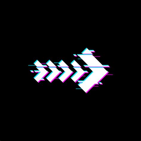 arrow pointer with glitch effect points right way 23542296 vector art