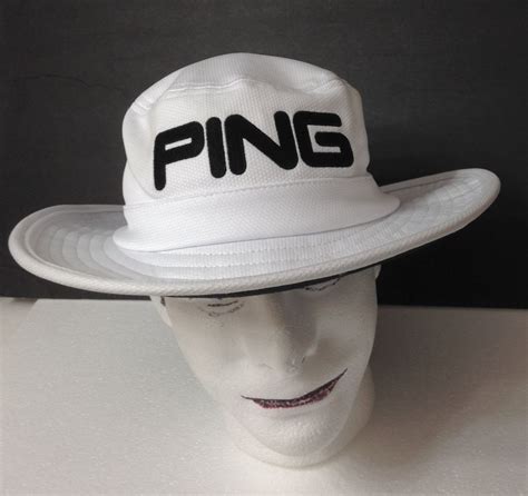 Ping Bucket Aussie Golf Hat Dry Fit White Black S M Best For 7 1 8 1