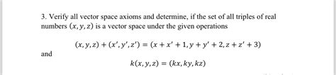 Solved Verify All Vector Space Axioms And Determine If The Chegg