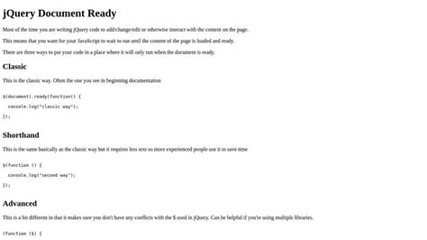 Jquery Document Ready