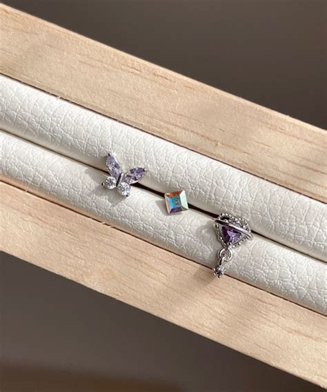 기획set써지컬 퍼플 행성 하트 플라이 Set 3종 피어싱세트 에이블리