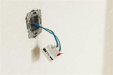 Premium Photo Electric Box With Socket And Switch Installing Premium Photo Electric Box With Socket And Switch Installing