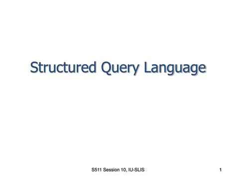 Ppt Structured Query Language Powerpoint Presentation Free Download
