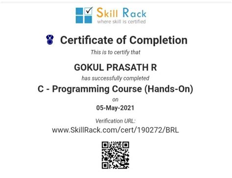 Gokulprasath R On Linkedin Completed C Programming From Skillrack Website