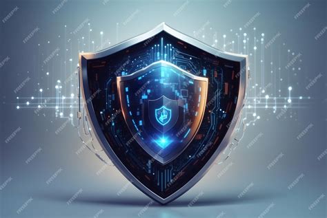 Hitech Shield Of Cyber Security Digital Data Network Protection Highspeed Connection Premium