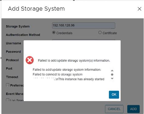 Failed To Add Storage In Snapcenter Plug In For Vmware Netapp Knowledge Base