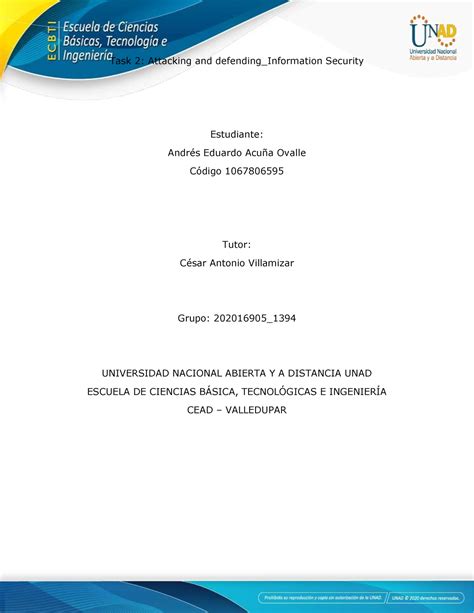 Fase 2 Andrés Acuña Information Security Task 2 Attacking And Defending Information Security