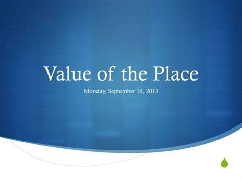 PPT Value Of The Place PowerPoint Presentation Free Download ID 5770652