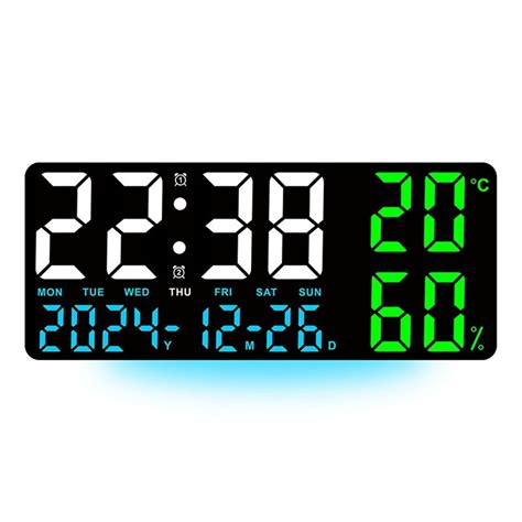 Large Led Digital Wall Clock Temperature Date Week Display Countdown Table Clock Brightness