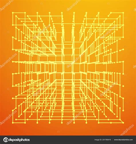 Wireframe Mesh Cube Stock Vector By ©newb1 201785416
