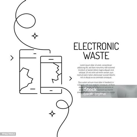 전자 폐기물 아이콘의 연속 선화입니다 손으로 그린 상징 벡터 일러스트 레이 션 0명에 대한 스톡 벡터 아트 및 기타 이미지 0명 개념 깨짐 Istock