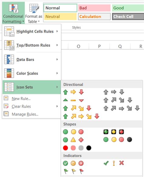 Icon Sets In Conditional Formatting