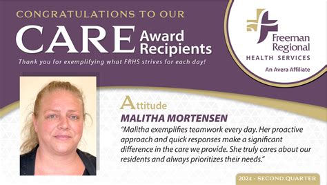 Congratulations Malitha Freeman Regional Health Services