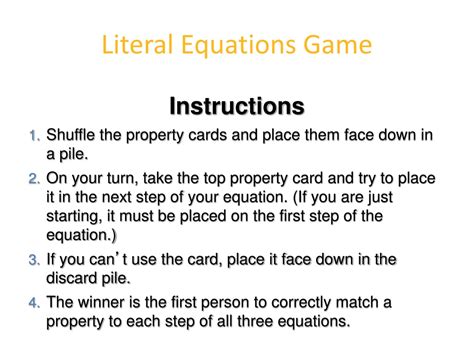 Ppt Solve Literal Equations For A Specified Variable Powerpoint Presentation Id 9559139