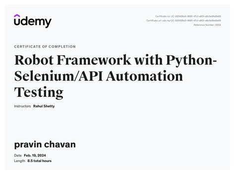 Pravin Chavan On Linkedin Robot Framework Certification With Python Selenium Testing