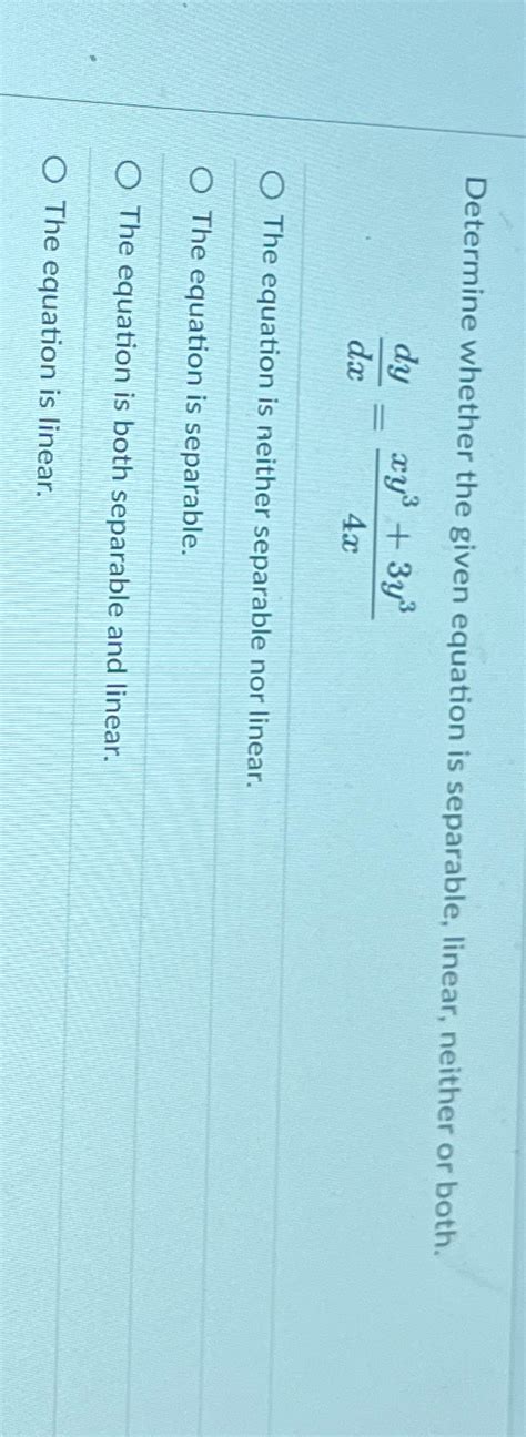 Determine Whether The Given Equation Is Separable