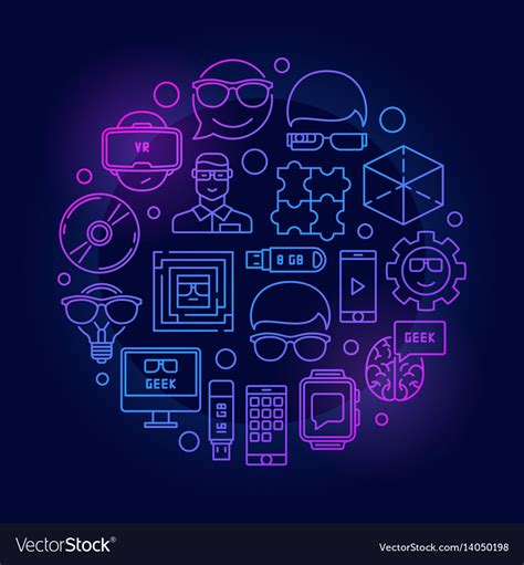 geek line colorful royalty free vector image vectorstock