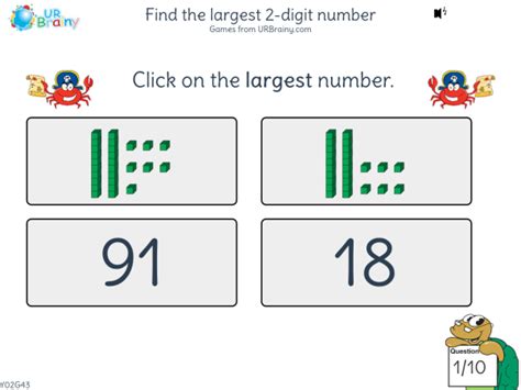 Find The Largest Digit Number Number And Place Value Maths Games For Year Age By