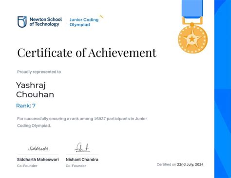 Achievement Codingolympiad Programming Ai Btech