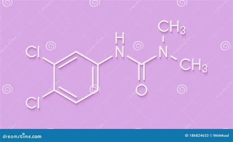 Diuron Dcmu Herbicide Molecule Skeletal Formula Stock Illustration Illustration Of Molecule