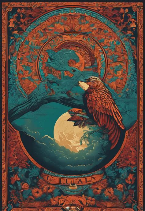 새가 나뭇가지 위에 앉아 있는 포스터 Seaart Ai