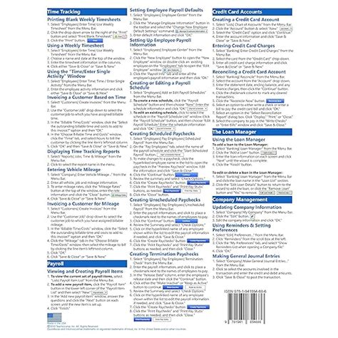Snapklik.com : QuickBooks Desktop Pro 2021 Quick Reference Training Card - Laminated Tutorial ...