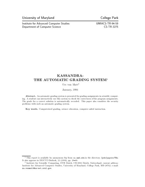 Pdf Kassandra The Automatic Grading System