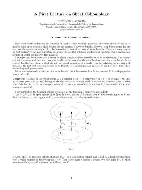 A First Lecture On Sheaf Cohomology Pdf Vector Space Algebraic Topology
