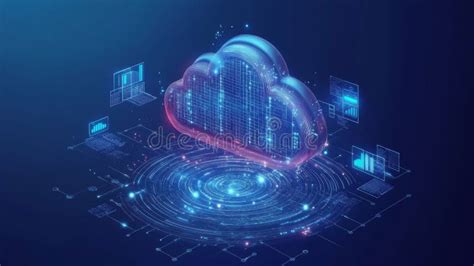 futuristic cloud computing concept with digital technology