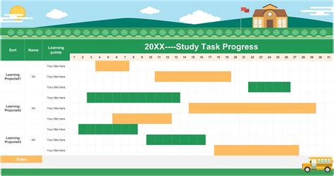 EXCEL Of Study Task Progress Xlsx WPS Free Templates