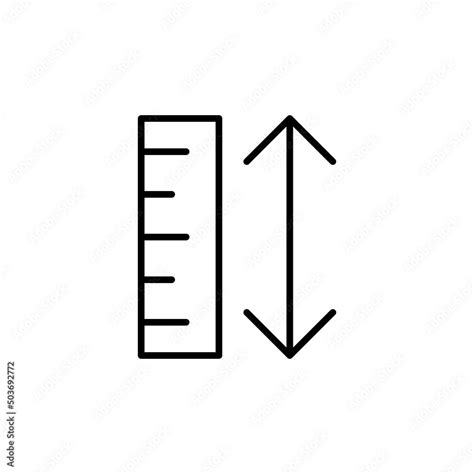 Ruler Width Distance Dimension Area Or Size With Arrow Black Line Icon Concept Of Line