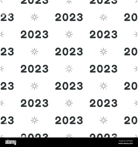 Happy New Year 2023 Seamless Pattern Design With Decoration In Template