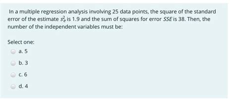 solved in a multiple regression analysis involving 25 data