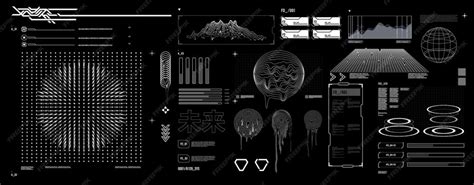 Premium Vector Futuristic Shape Element Hud Gui Science Fiction Retrofuturism Concept