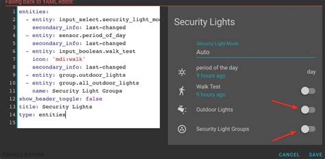 Hiding Toggels In Lovelace Entities Card Configuration Home