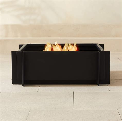 Vesta Square Black Metal Fire Pit Cb2 Canada