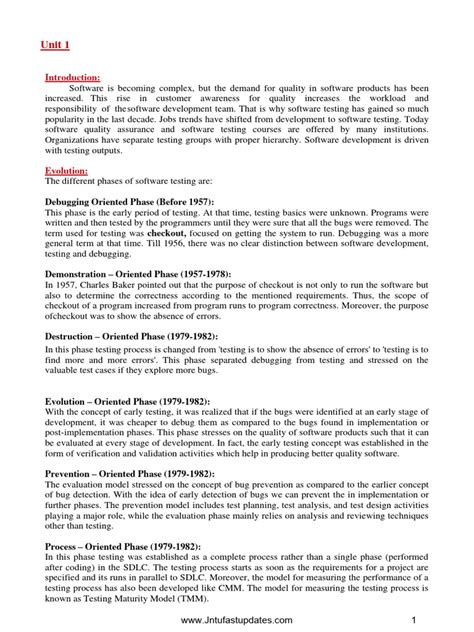 Stm Unit 1 1 Pdf Software Testing Software Bug