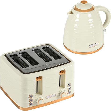 Homcom Kettle And Toaster Sets 3000w 17l Rapid Boil Kettle And 4 Slice