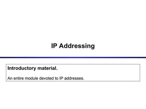 Basics Of Ip Addressing Ppt
