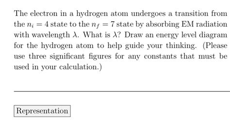 Solved The Electron In A Hydrogen Atom Undergoes A