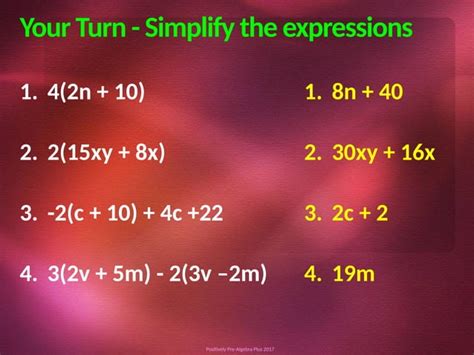 Lesson Simplifying Algebraic Expressionspptx