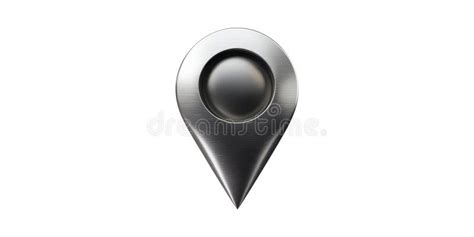 Metallic Location Pin Icon Symbolizing Navigation Gps And Digital Mapping Isolated On