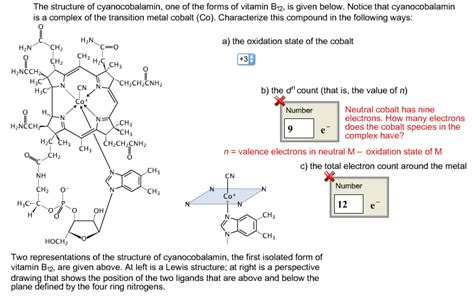 Solved The Structure Of Cyanocobalamin One Of The Forms Of